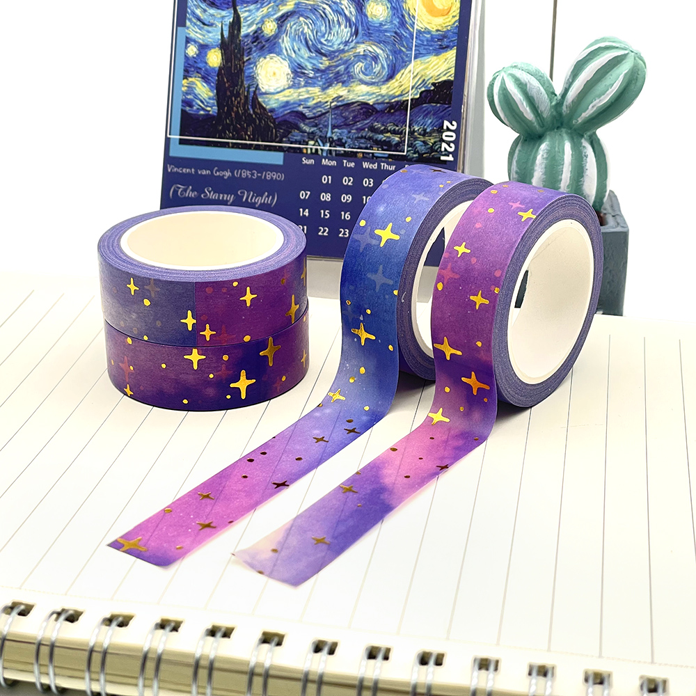 Wholesale Custom Washi Tape Gold Star Foil Colorful Decorative Paper ...